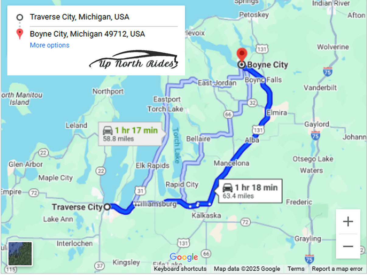 Traverse City to Boyne City - Private & Luxury Rides